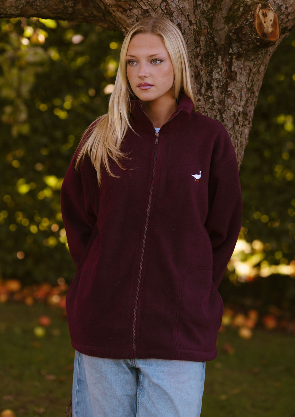 Unisex Burgundy Red Full Zip Goose Fleece Goose and Gander – Goose & Gander