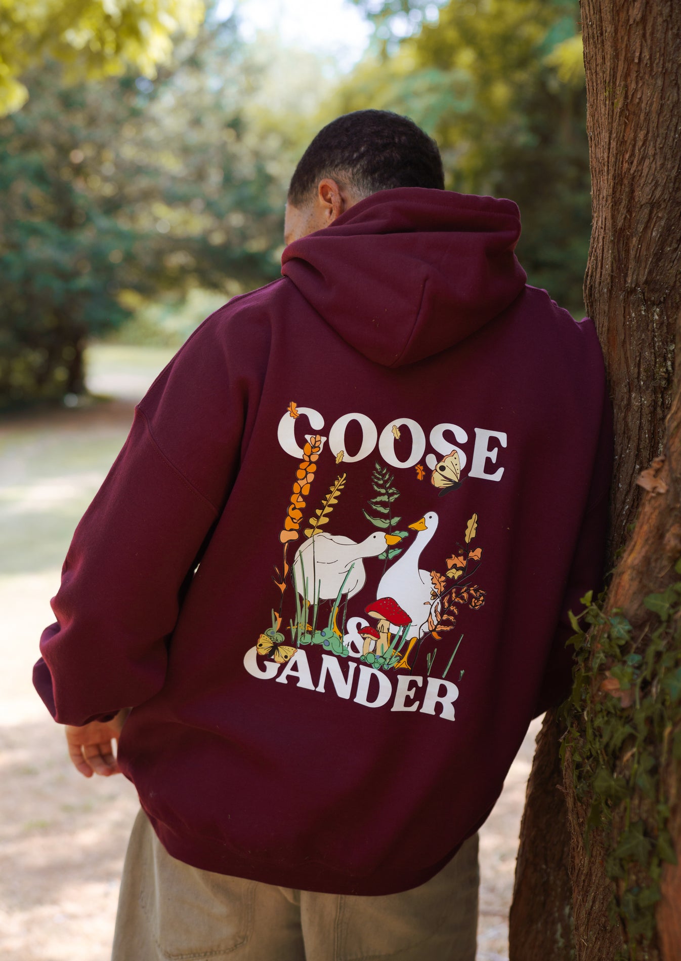 Unisex Woodland Goose Hoodie - Burgundy – Goose & Gander