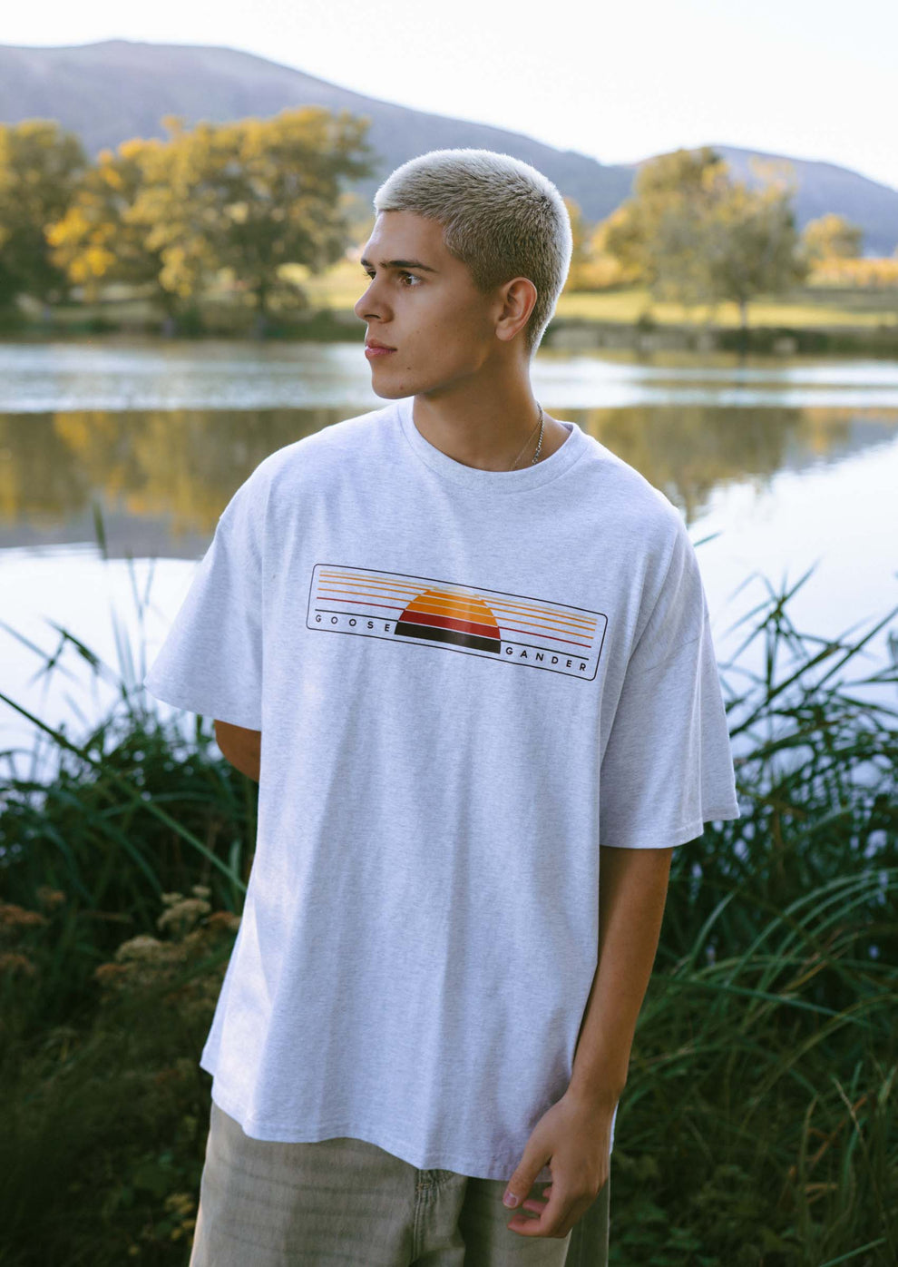 Sunset Tee - Ash Grey – Goose & Gander