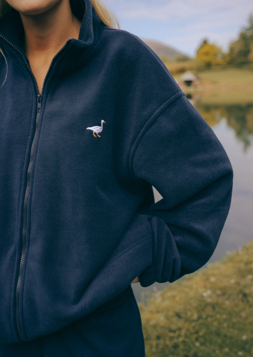 Unisex Navy Blue Full Zip Goose Fleece Goose and Gander – Goose & Gander