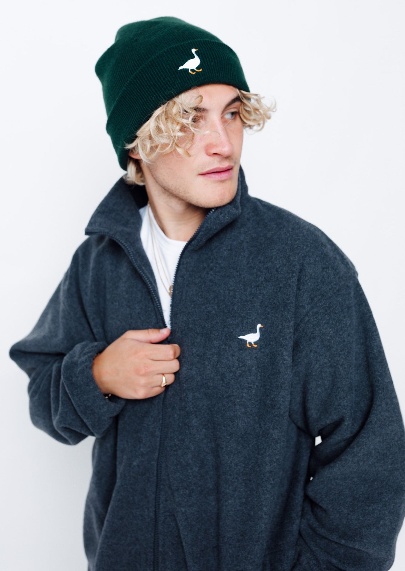 Unisex Charcoal Grey Full Zip Goose Fleece Goose and Gander – Goose ...