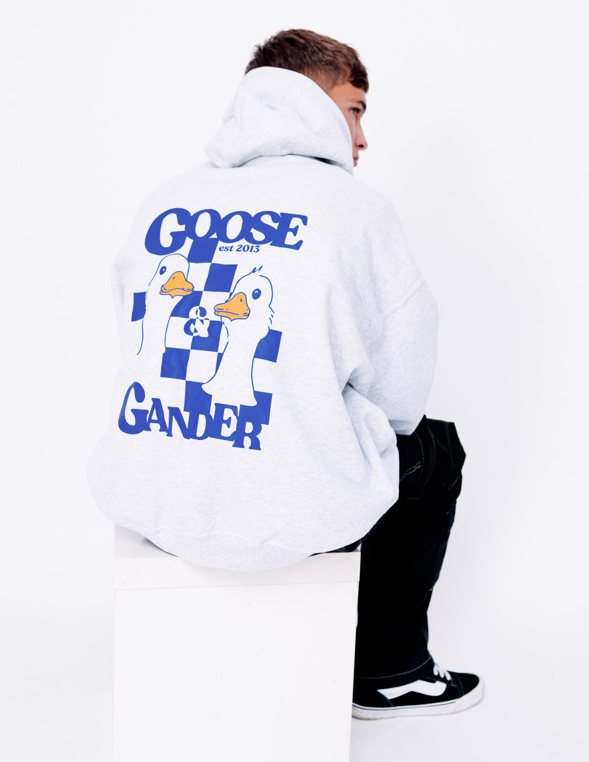 Goose Gambit Printed Hoodie - Ash Grey – Goose & Gander