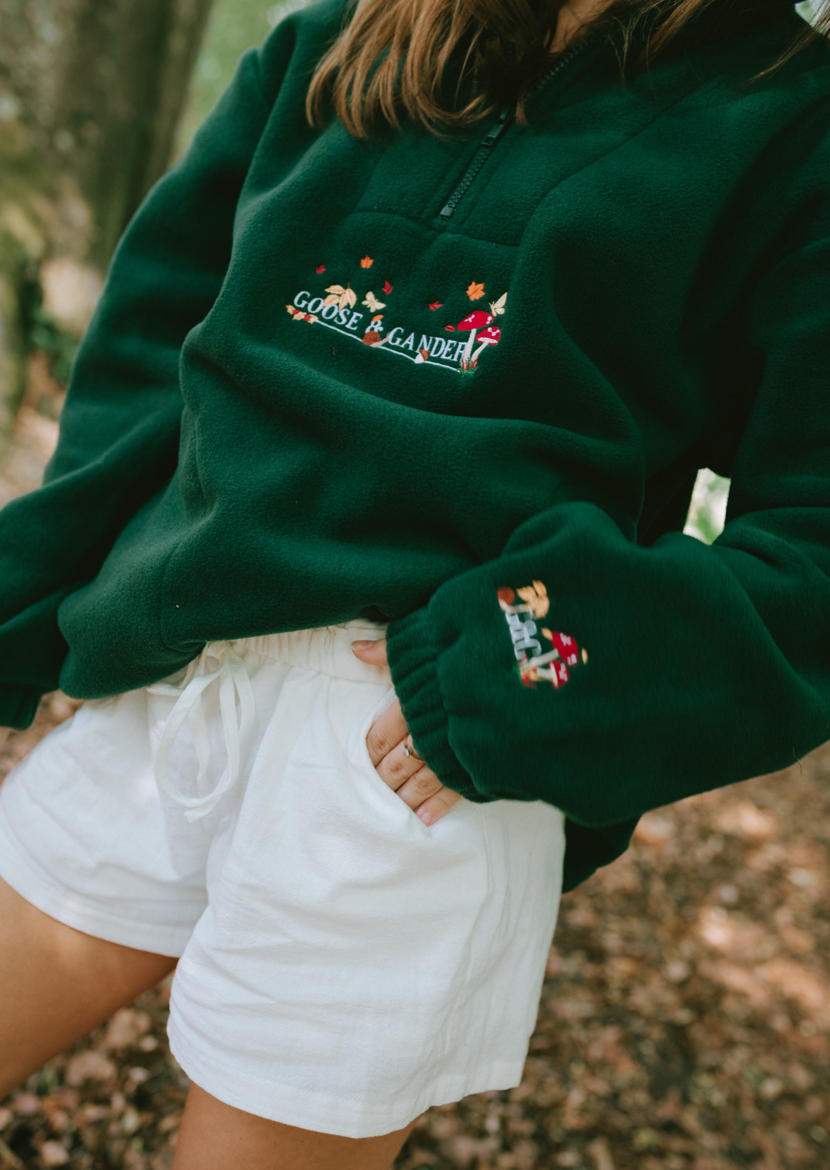 Woodland 1/4 Zip Fleece - Forest Green – Goose & Gander